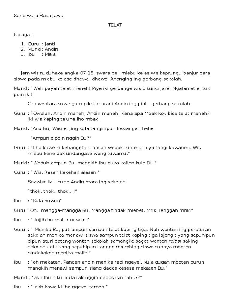 Sandiwara Basa Jawa | PDF