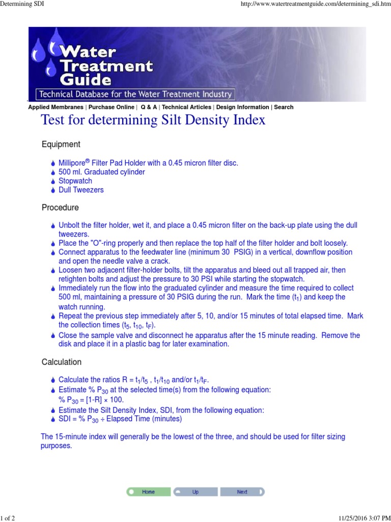 Test For Determining Silt Density Index: Equipment | PDF | Home ...