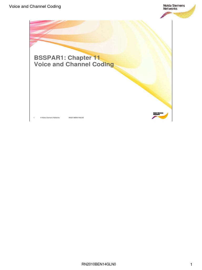 BSSPAR1: Chapter 11 Voice and Channel Coding: RN2010BEN14GLN0 | PDF