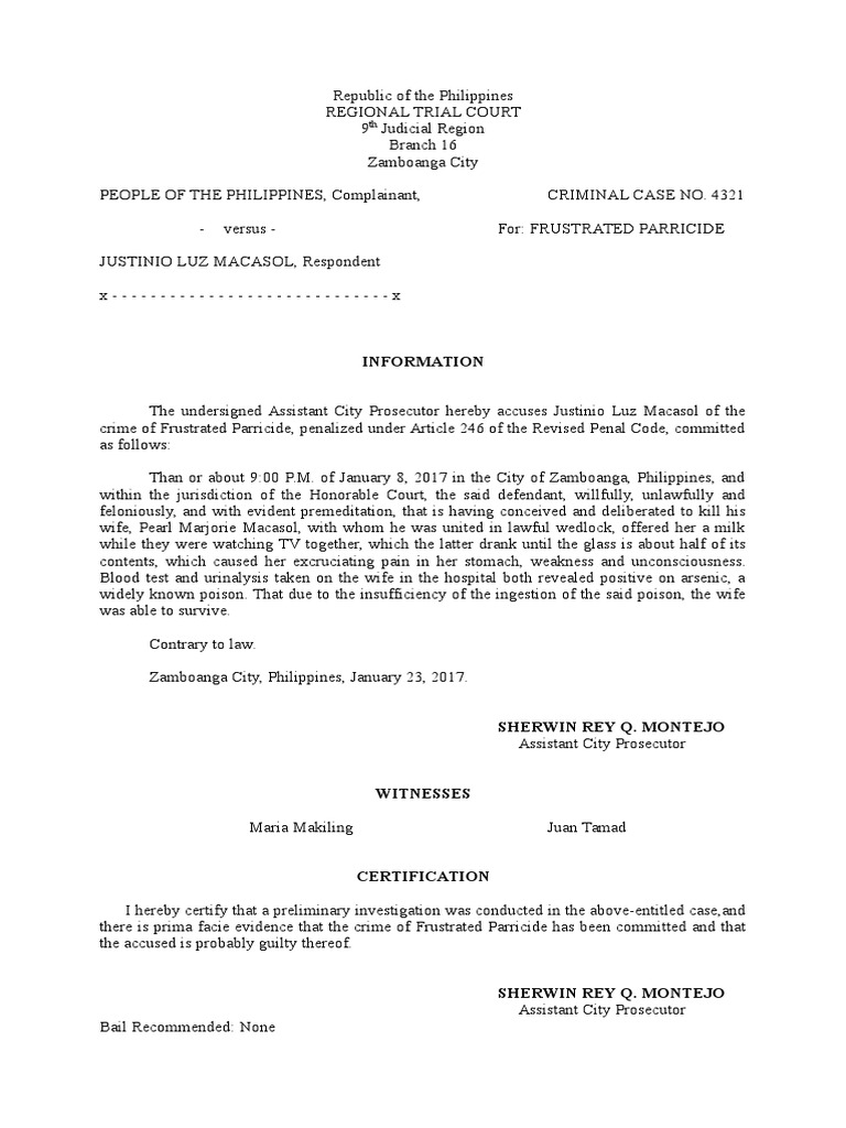 Frustrated Parricide Case: Macasol | PDF | Social Science | Law