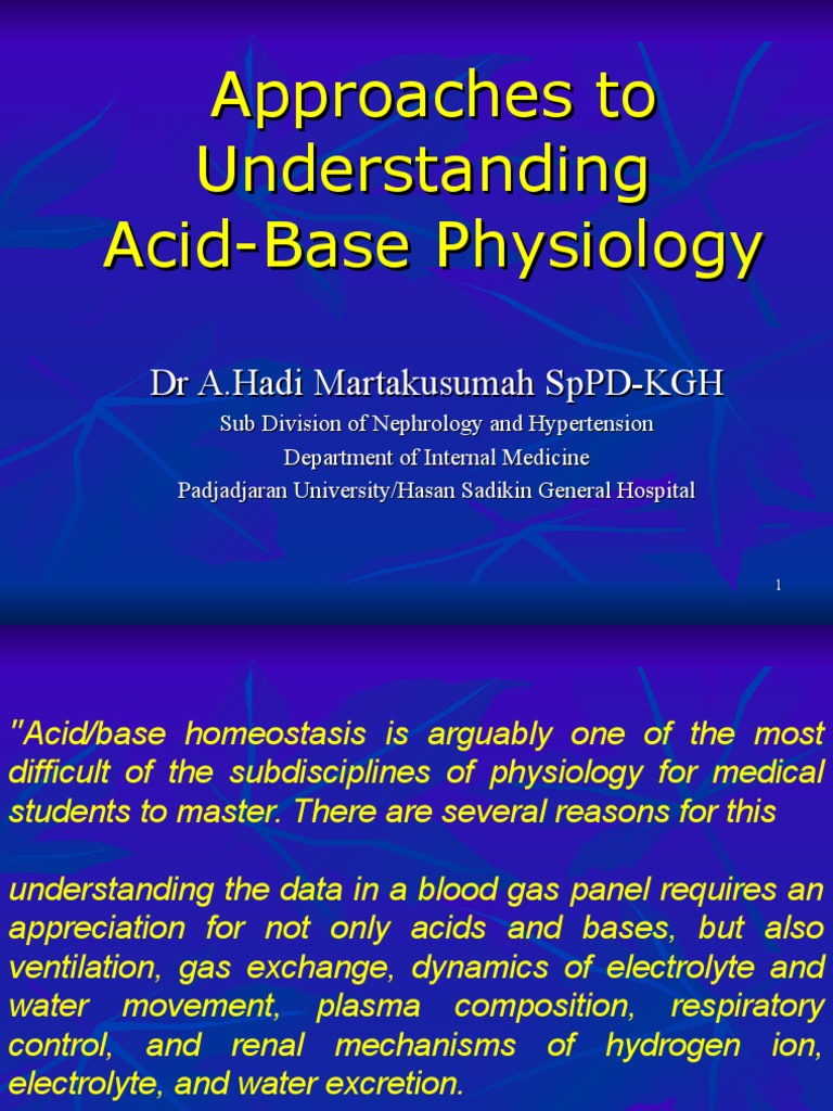 Acid Base Lecture For Resident | PDF | Properties Of Water | Ph