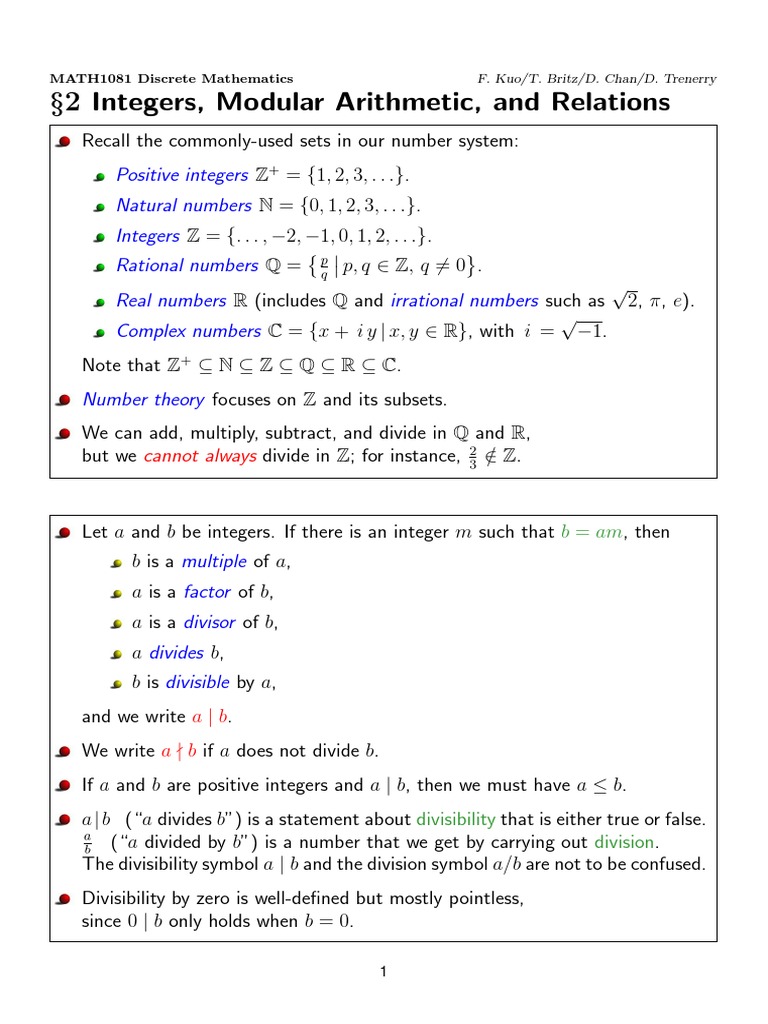Discrete Math: Integers & Primes | PDF | Prime Number | Number Theory