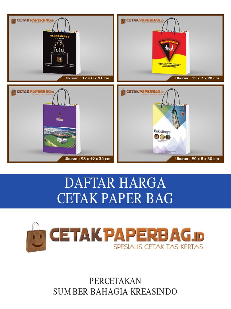 Harga Cetak Paper Bag | PDF | Memasak, Makanan, & Anggur | Seni