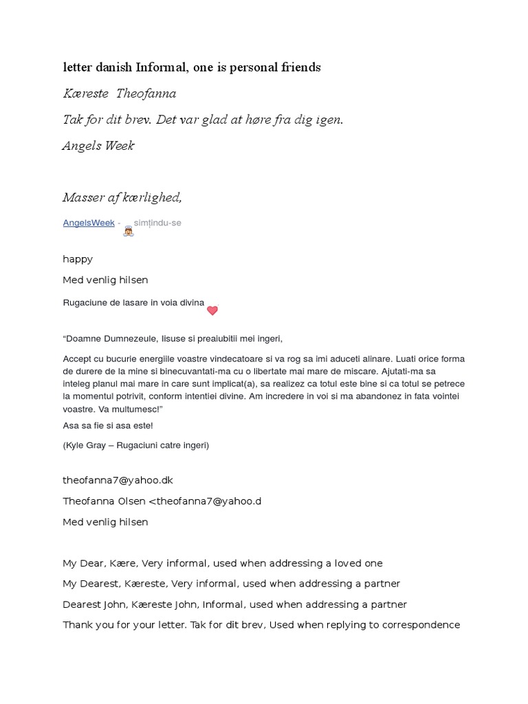 Letter Danish Informal | PDF