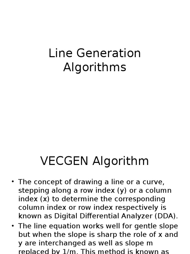 Line Generation Algorithms | PDF | Circle | Geometry
