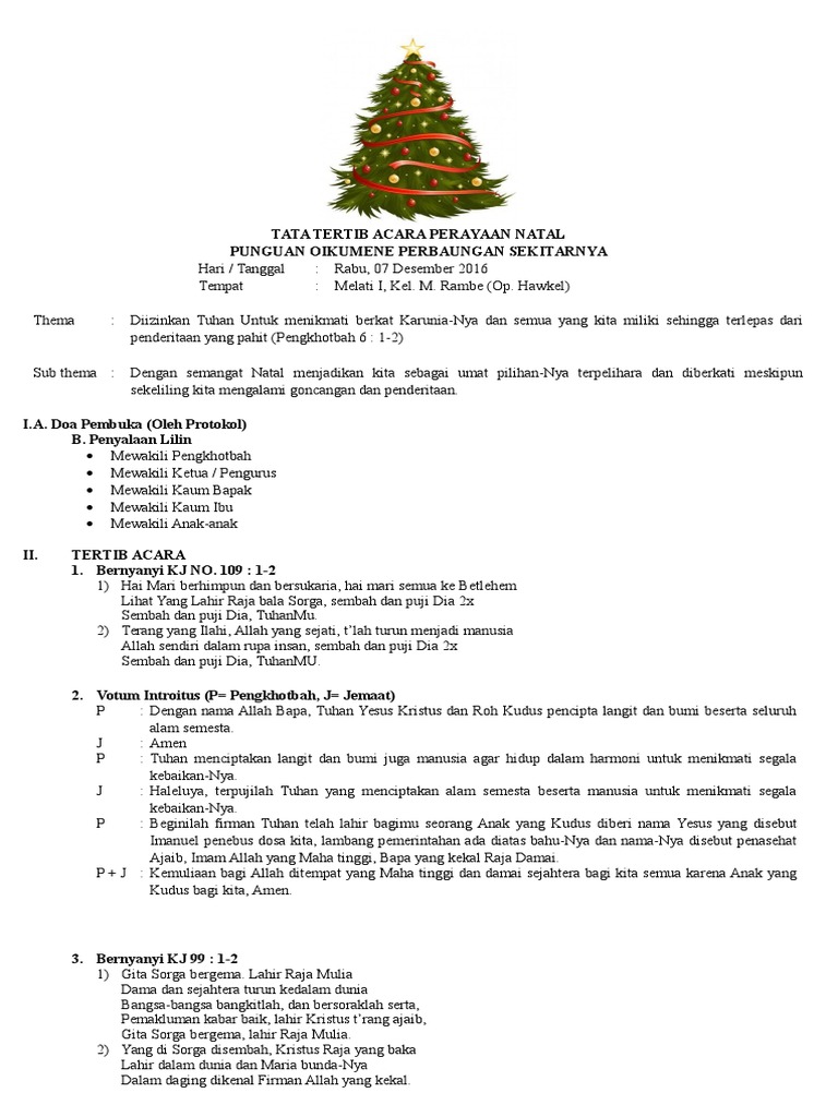 Tata Tertib Acara Perayaan Natal | PDF