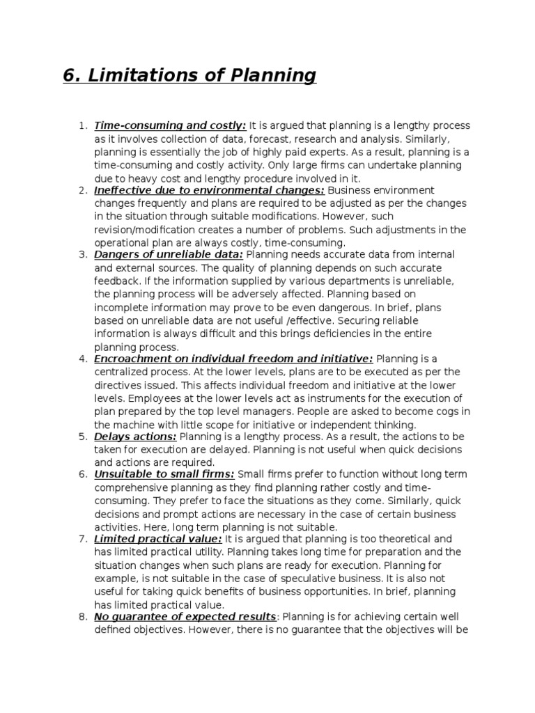 Limitation of Planning | PDF | Employment | Data