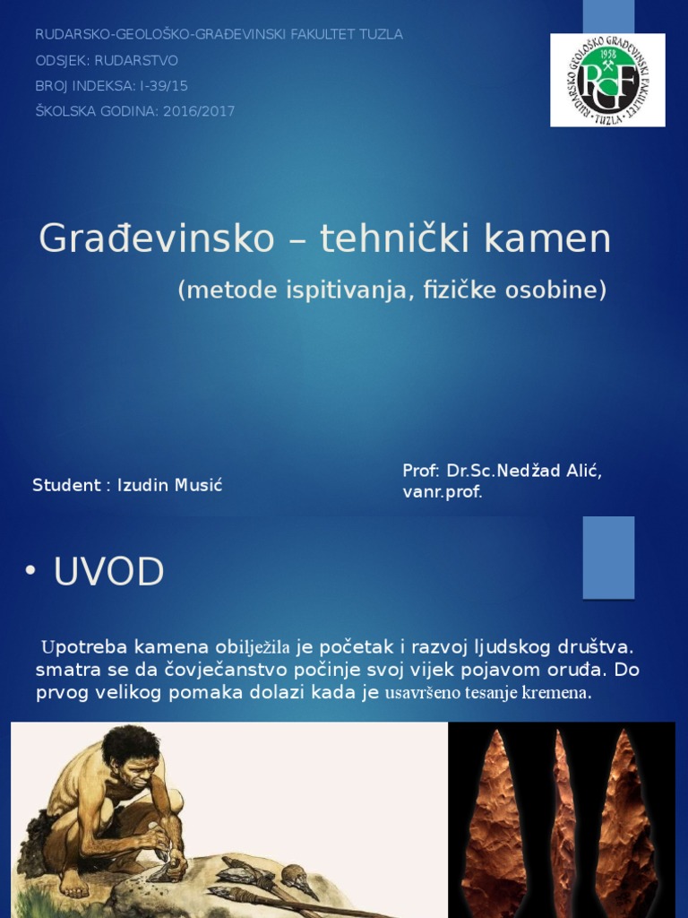 Materijali u Rudarstvu - Prezentacija - Građevinski Kamen | PDF