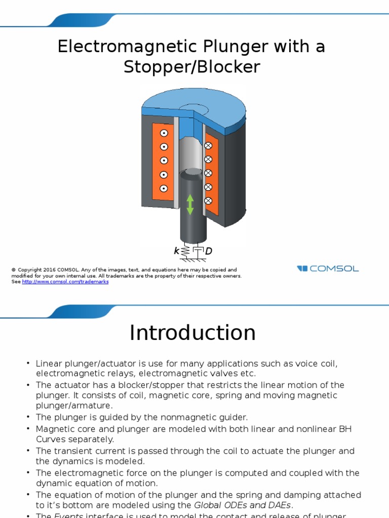 Electromagnetic Plunger With Stopper Dynamics | PDF | Magnetic Field ...