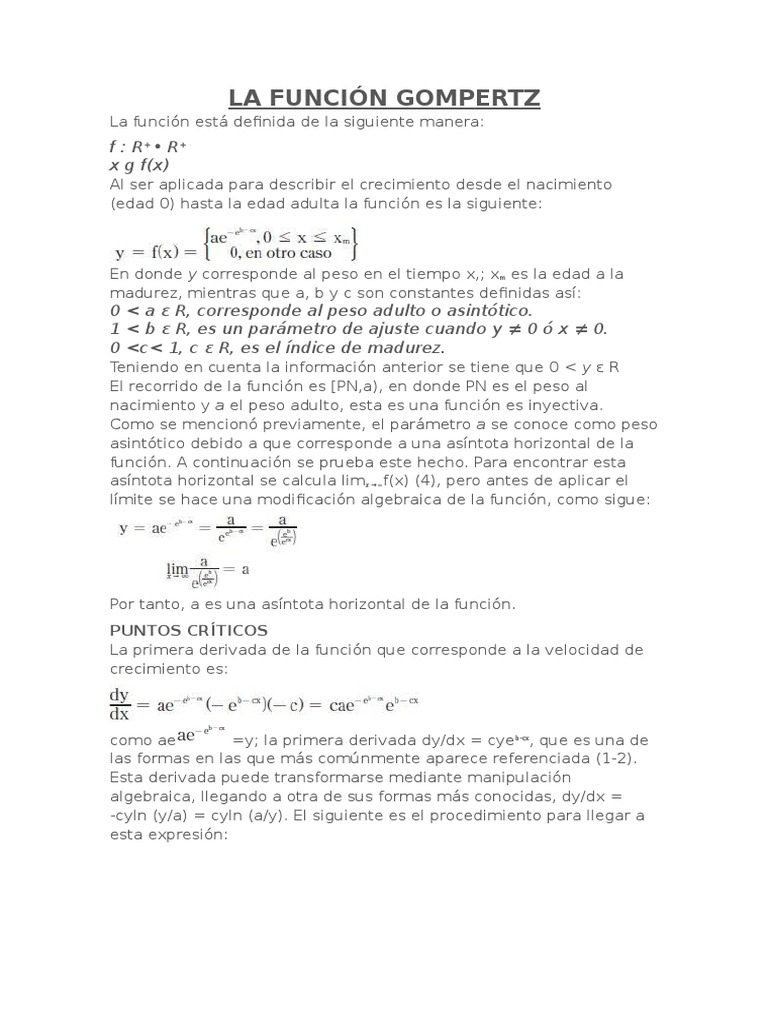 La Función Gompertz | PDF | Derivado | Función (Matemáticas)