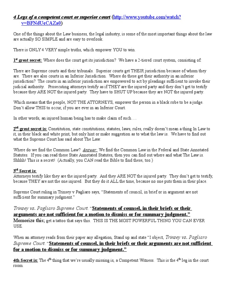 4 Legs of A Competent Court or Superior Court 071414 | PDF