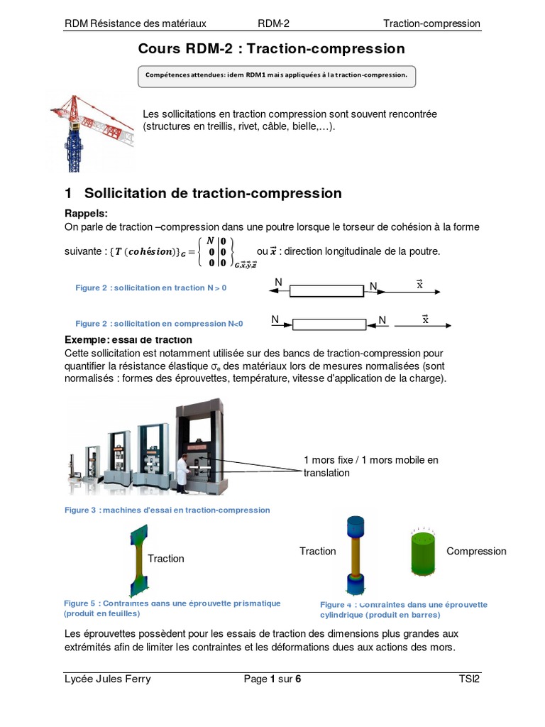 Cours RDM 2 Traction Compression