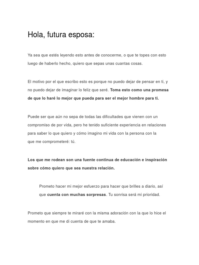 Querida Futura Esposa | PDF | Ocio