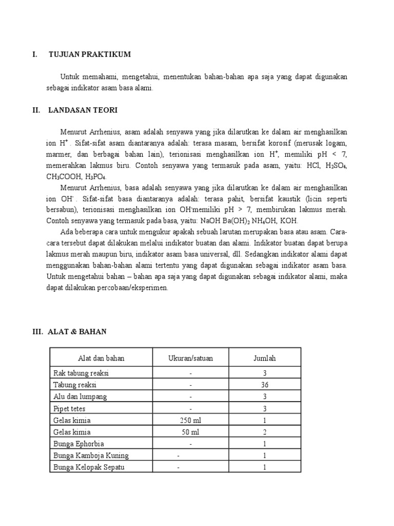 Indikator Alami Asam Basa dari Bunga | PDF