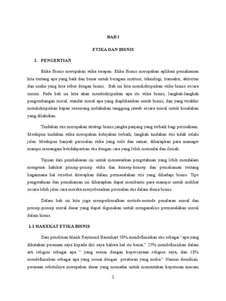 Makalah Etika Bisnis | PDF
