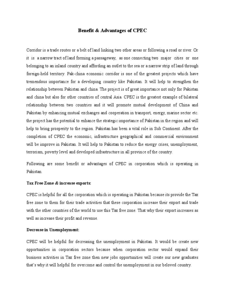 CPEC Assignment Final | PDF | Pakistan | Infrastructure