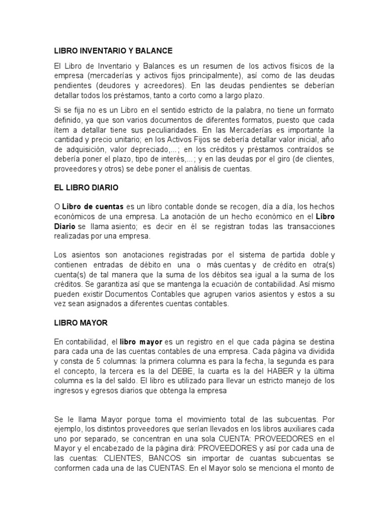 Libro Inventario y Balance | PDF | Contabilidad | Salario