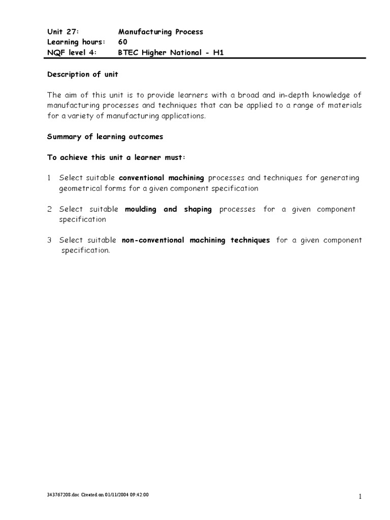 Manufacturing Process | PDF | Machining | Grinding (Abrasive Cutting)