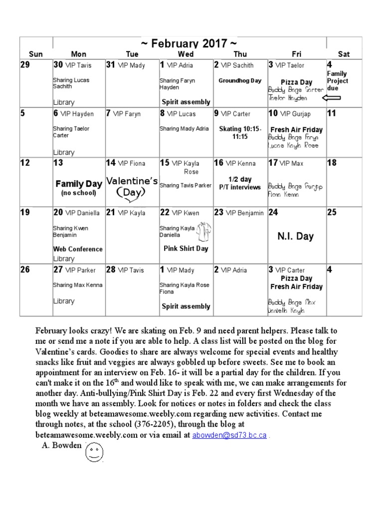 February Calendar | PDF