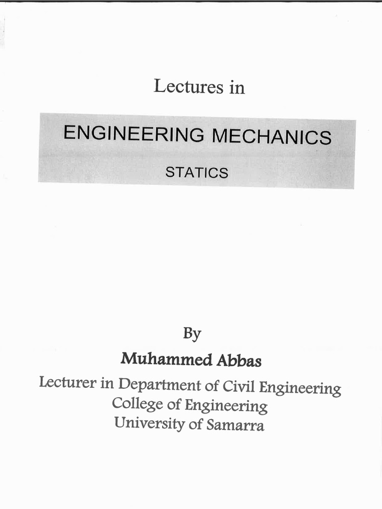 Engineering Mechanics / Statics Lectures. | PDF | Nature