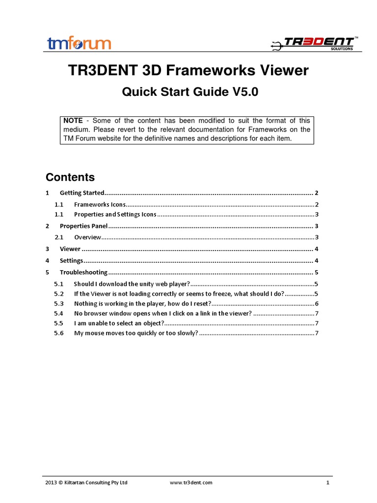 TR3DENT 3D Frameworks Viewer: Quick Start Guide V5.0 | PDF | Web ...