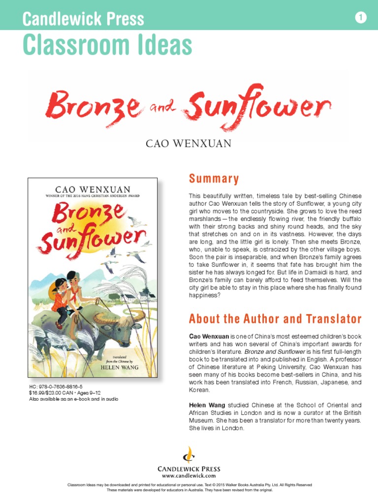 Bronze & Sunflower Teachers' Guide | PDF | Narrative