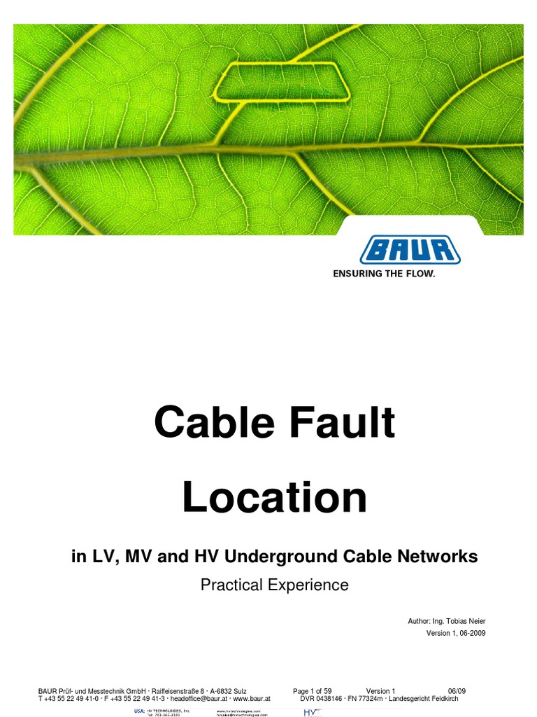 Cable Fault Location Techniques | PDF | Capacitor | Electric Generator
