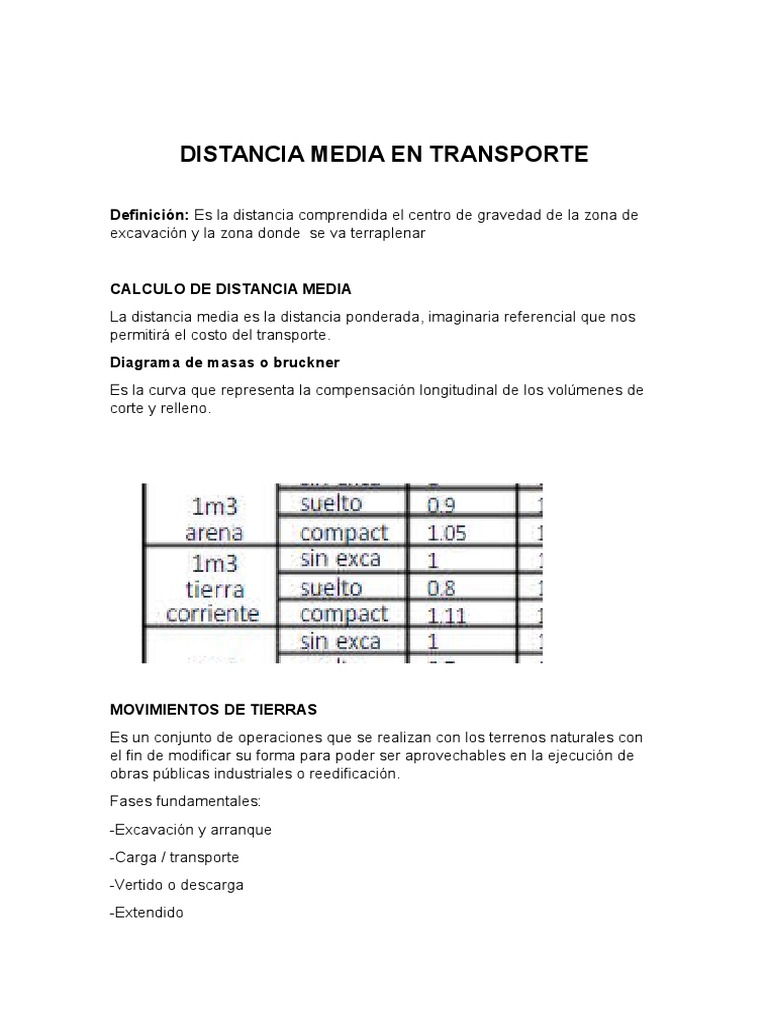 Distancia Media en Transporte | PDF | Transporte | Movimiento (física)