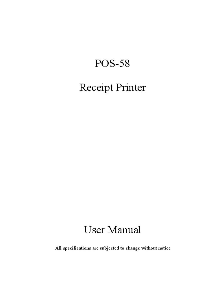 Pos 58 Users Manual Pdf Ascii Printer Computing 