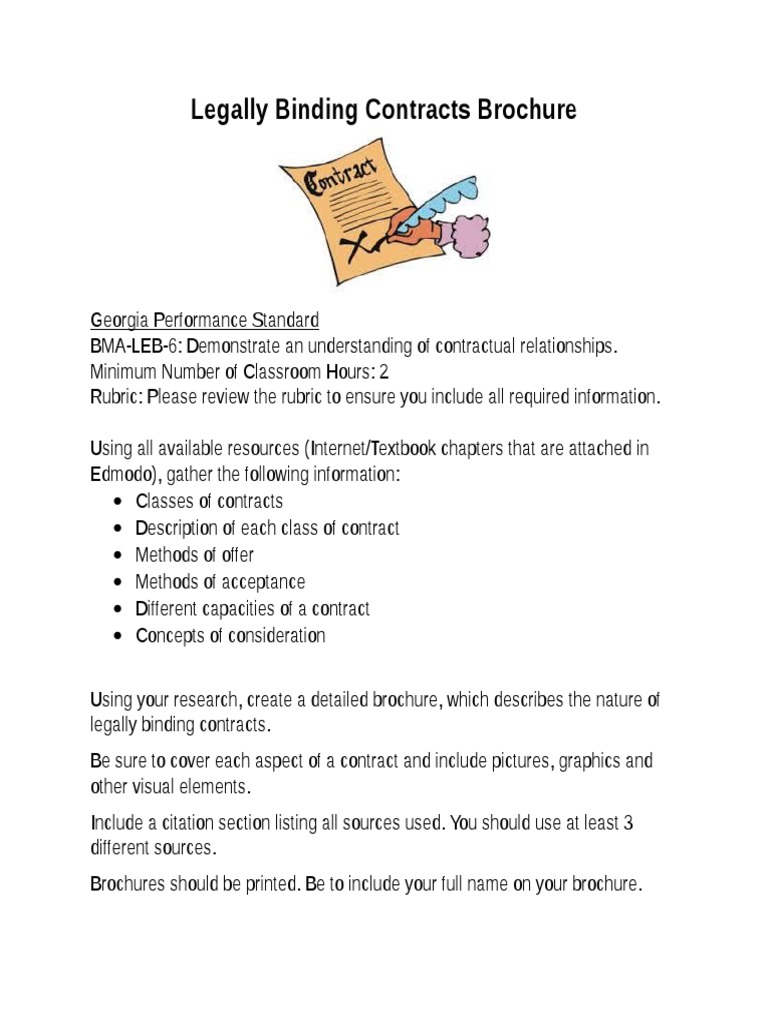 Legally Binding Contracts Brochure | PDF