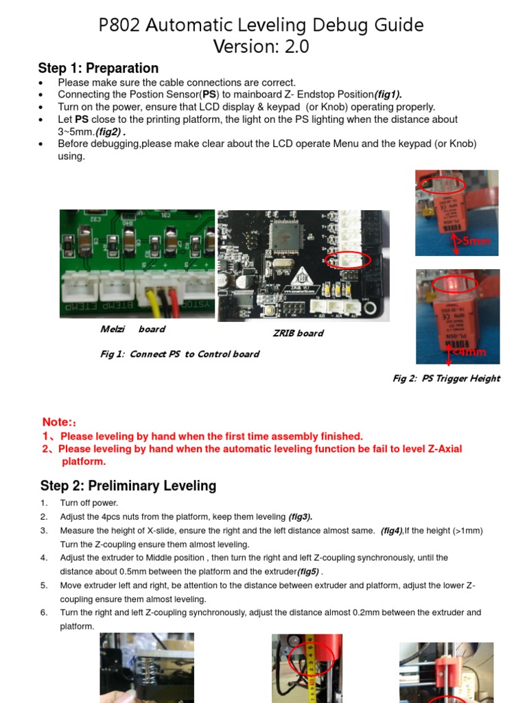P802 Automatic Leveling Debug Guide V2 | PDF | Manufactured Goods | Computer Engineering