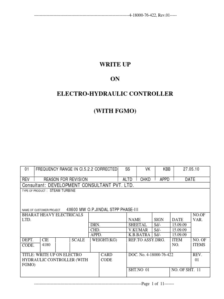 Write Up On EHC - REV-01 | PDF | Control System | Vacuum Tube