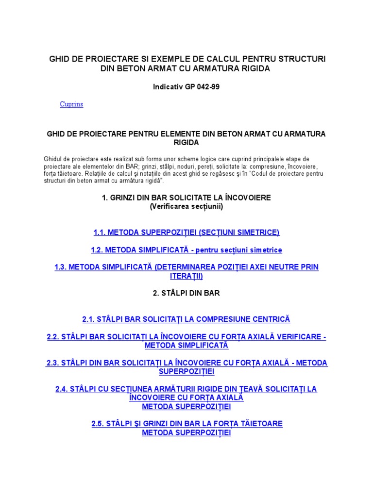 Ghid de Proiectare Si Exemple de Calcul Pentru Structuri Din Beton ...
