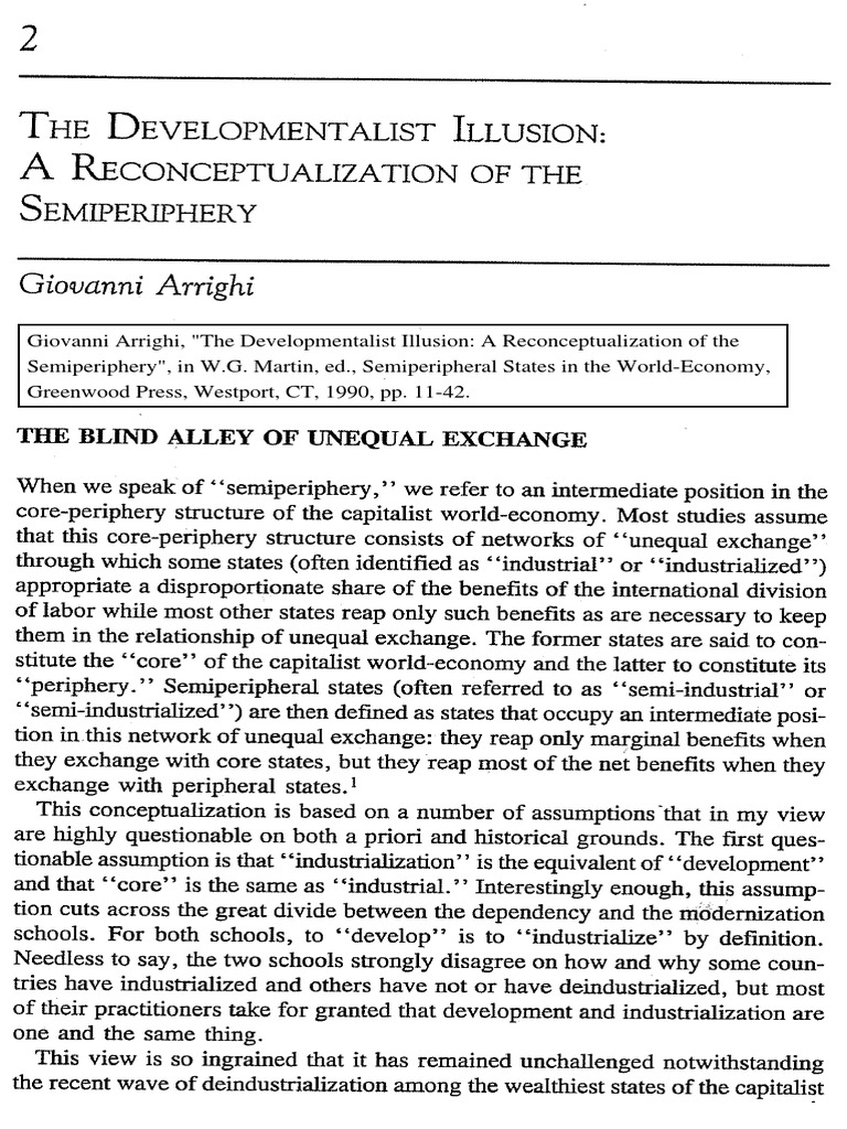 1990 Arrighi Developmentalist Illusion | PDF | Finance & Money ...
