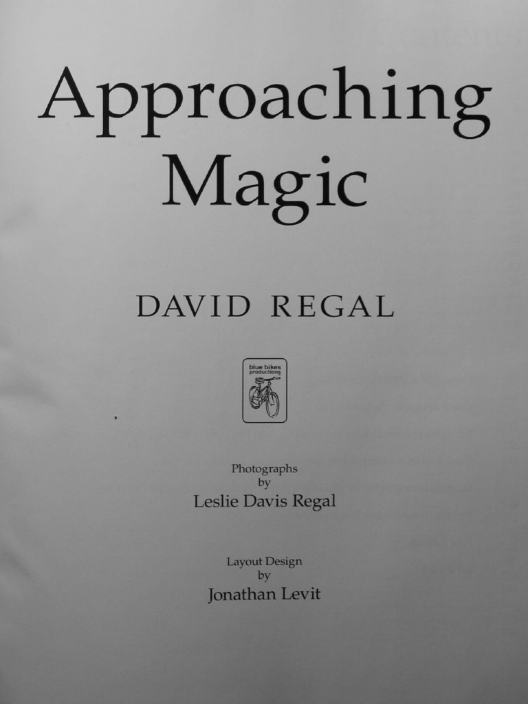 David Regal Approaching Magic | PDF