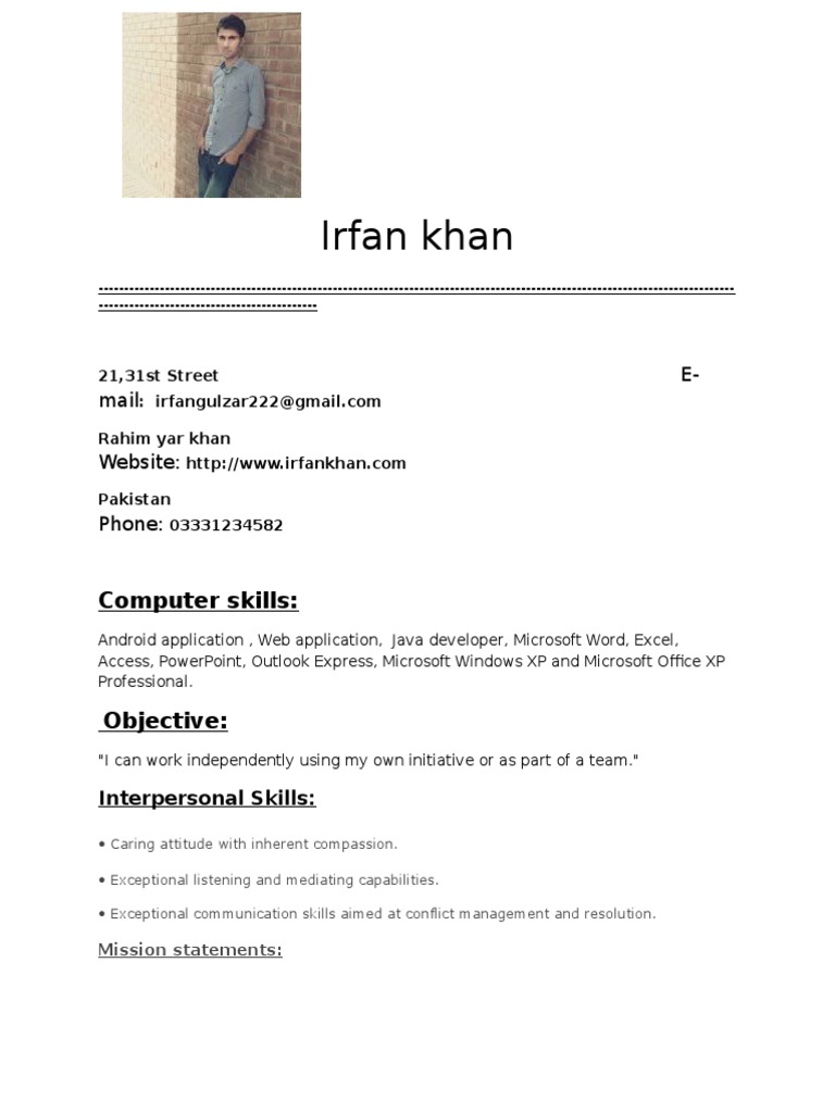 Irfan CV | PDF