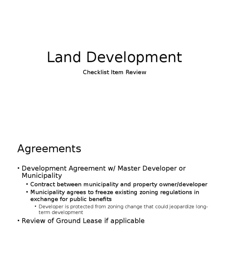 Land Development: Checklist Item Review | PDF | Law | Technology ...