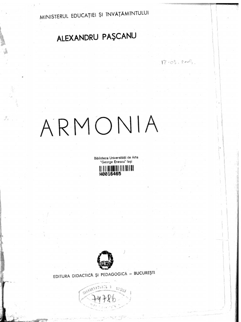 Alexandru Pascanu - Armonia | PDF