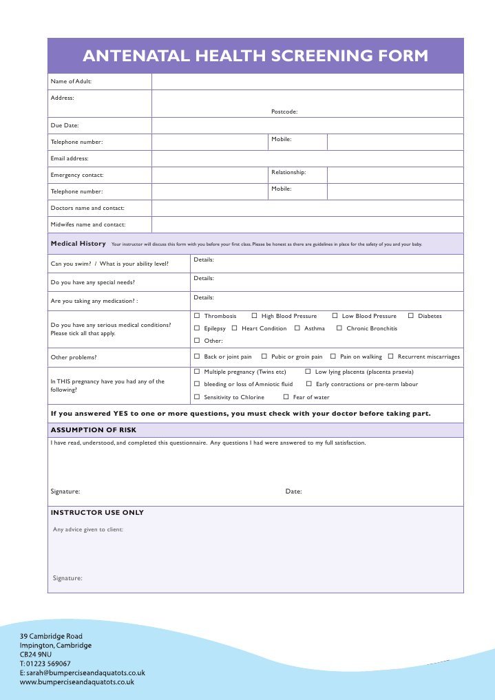 Antenatal Form | PDF | Pregnancy | Pain