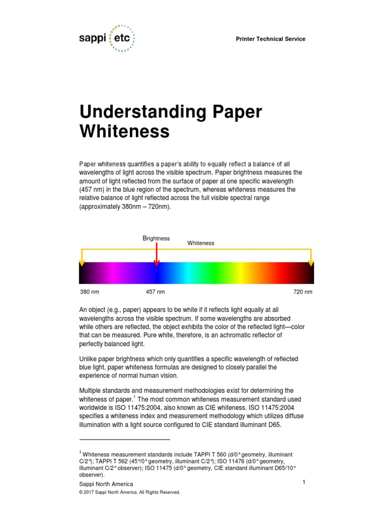 Understanding Paper Whiteness PDF | PDF | Fluorescence | Light
