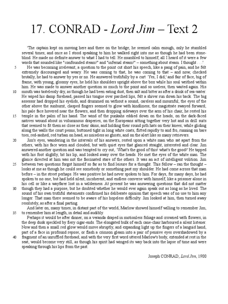 CONRAD - Lord Jim - Text 2 | PDF | Religion & Spirituality | Poetry