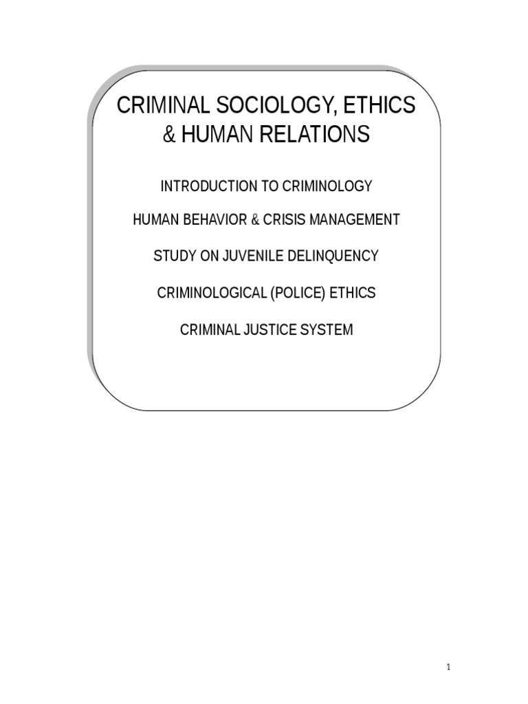 A Sociology of Crimes Notes | PDF | Organized Crime | Criminology