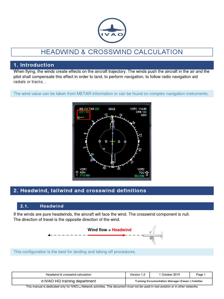 PP ADC Headwind Croswind Calc | PDF | Sine | Trigonometric Functions