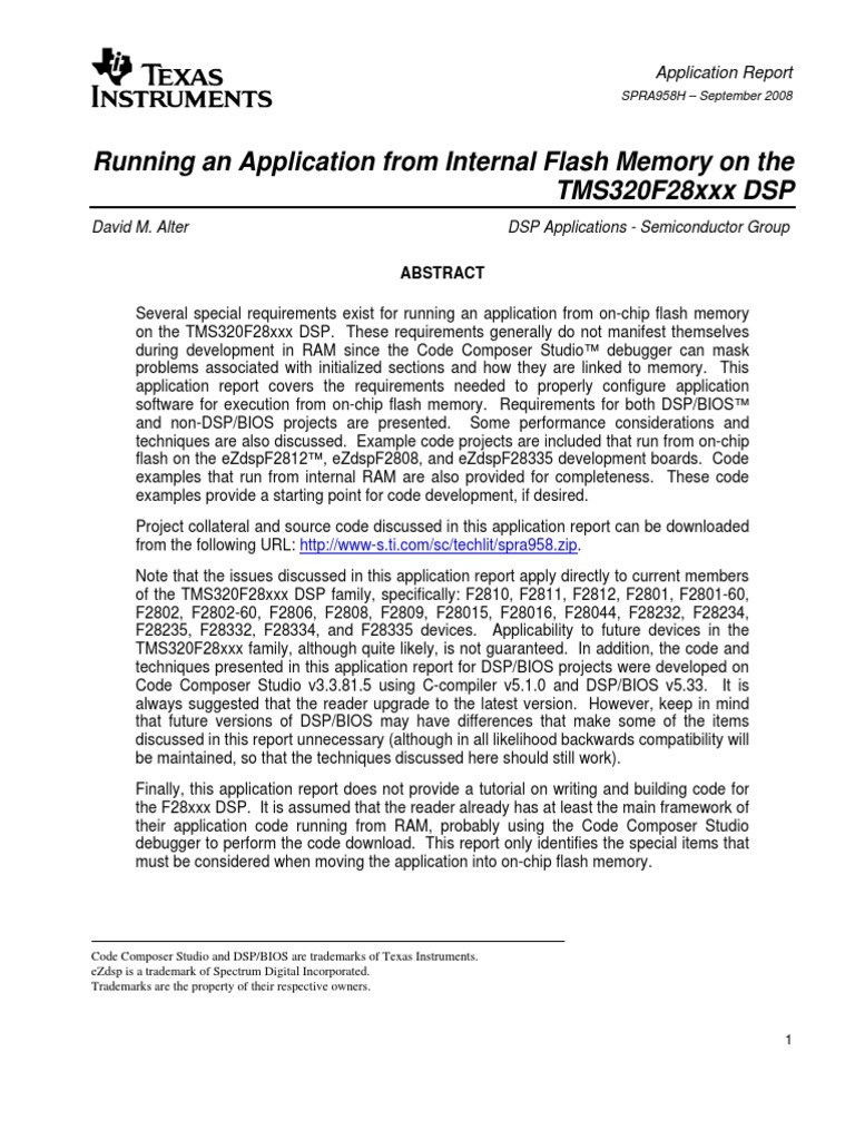 Running From Flash Spra958h | PDF | Flash Memory | Booting