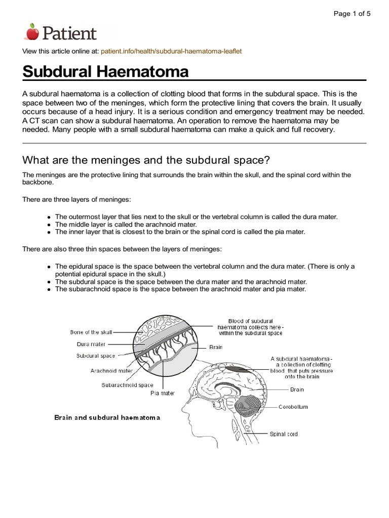Subdural Hematoma | Download Free PDF | Diseases And Disorders ...