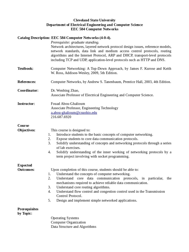 Syllabus PDF | PDF | Communications Protocols | Computer Network