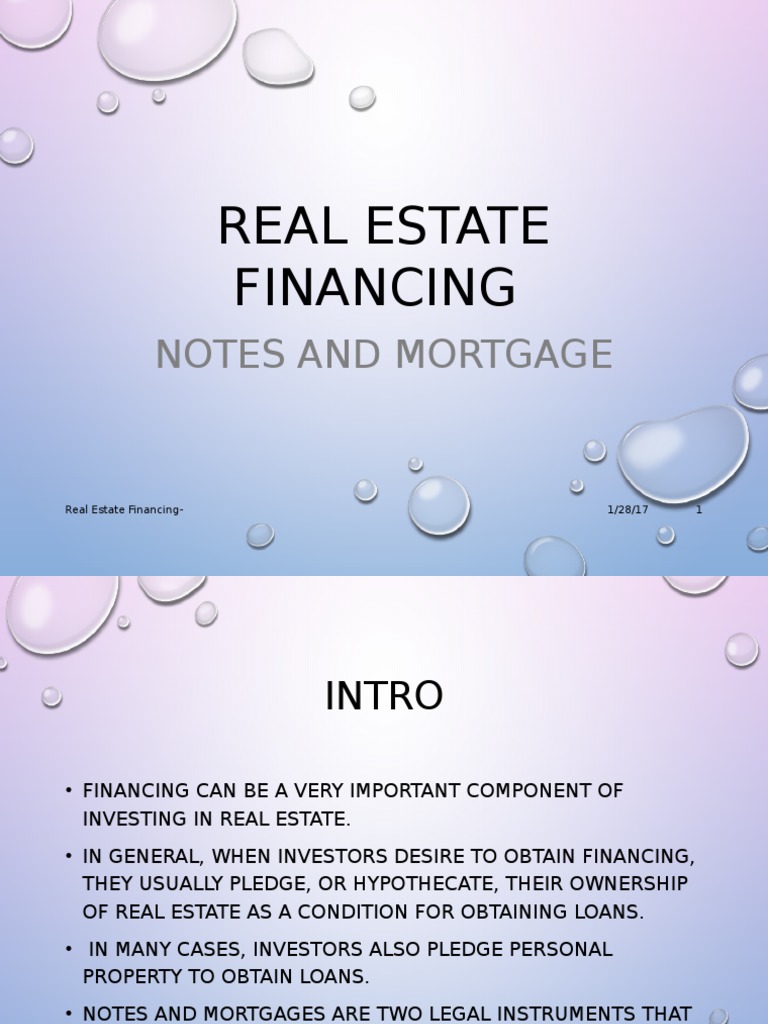 Real Estate Financing: Notes and Mortgage | PDF | Mortgage Loan | Loans