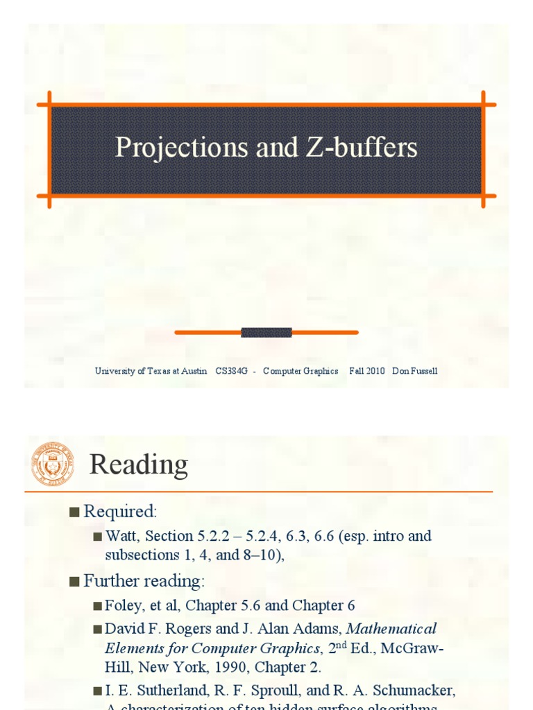 Lecture20-Z Buffer Pipeline | PDF | Shader | Texture Mapping