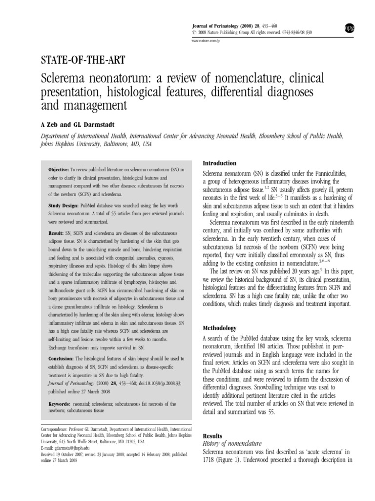 Sclerema Neonatorum | PDF | Adipose Tissue | Preterm Birth