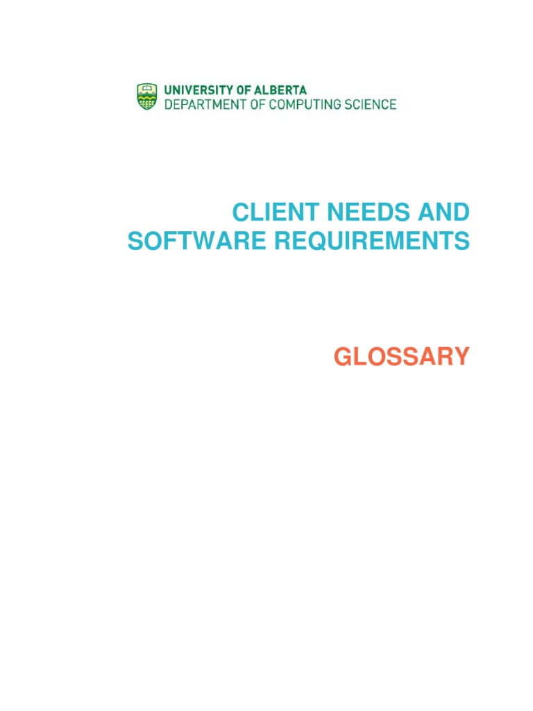 Course 3 Client Needs and Software Requirements Glossary V2.0 | PDF ...